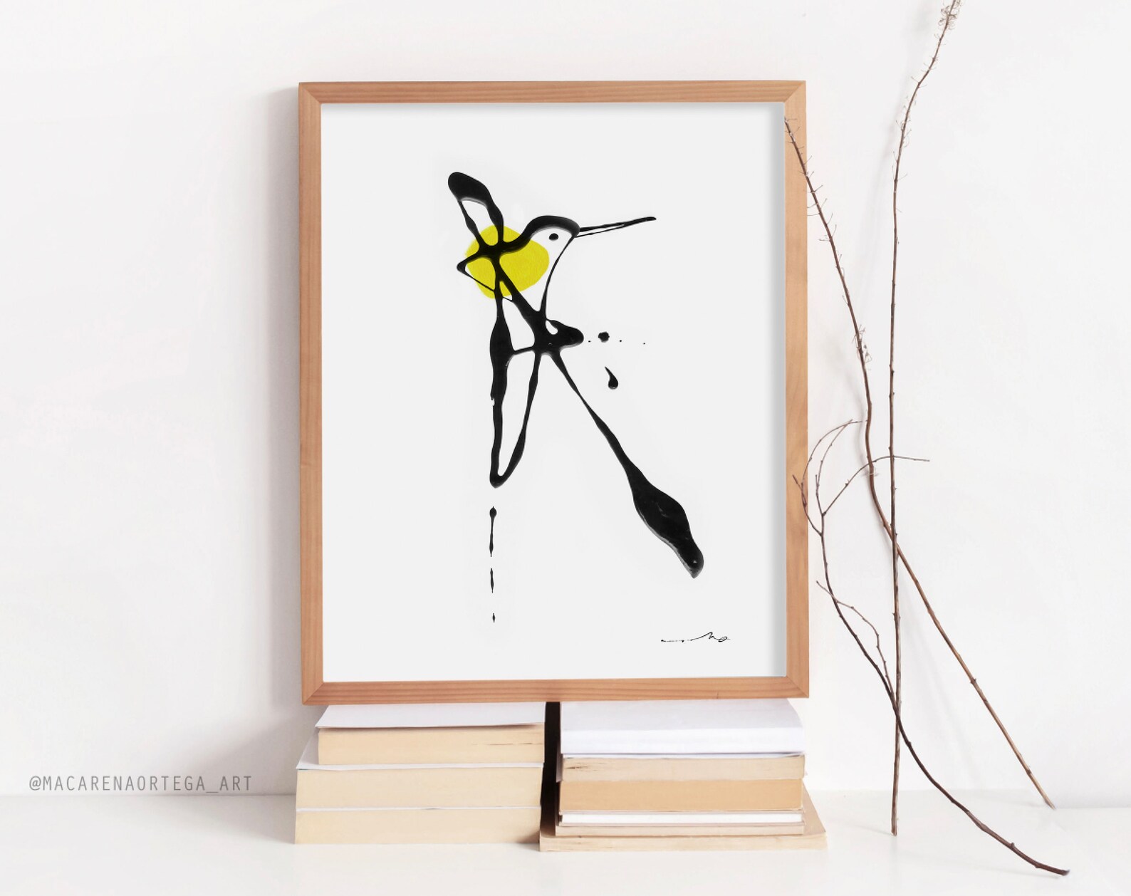 Hummingbird Abstract Art Minimalist Painting Hummingbird Art | Etsy