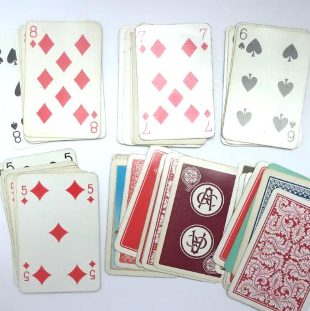 Single Number Playing Cards: Pack of 10 Vintage Cards From Various ...