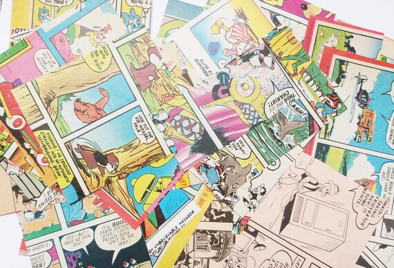 Disney Vintage Comic Book Paper Scrap Pack: 50 Assorted off - Etsy