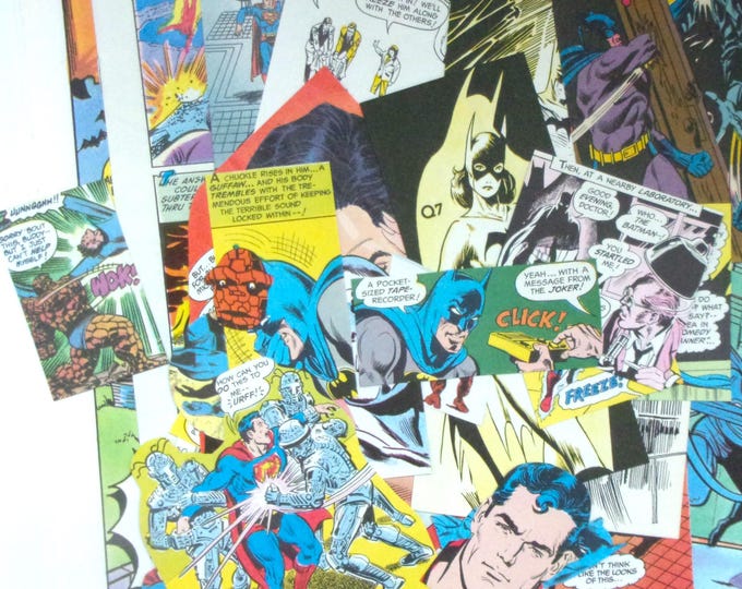 Superhero Themed Vintage Comic Book Paper Ephemera Pack: 30 Mixed ...
