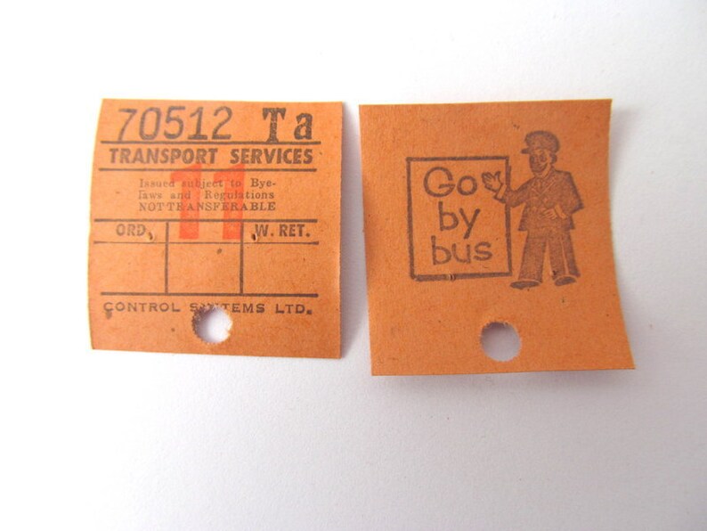 Vintage unused bus tickets: pack of 20 orange tickets from | Etsy