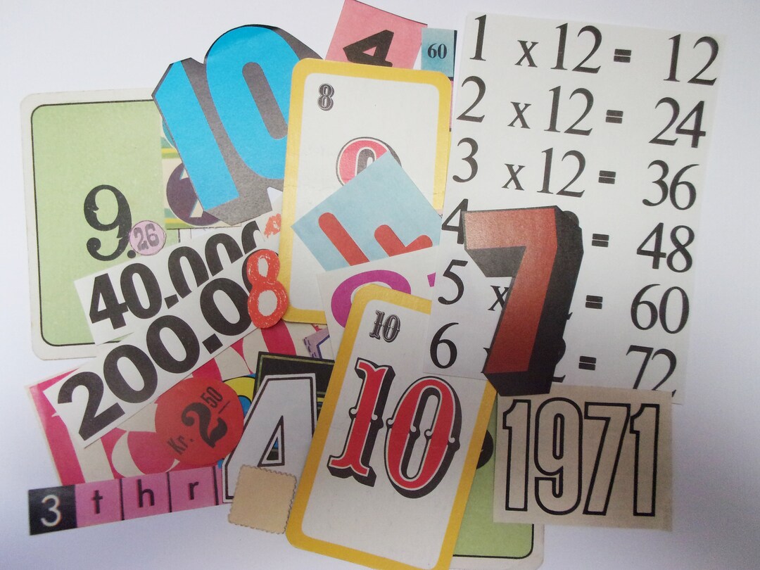 Vintage Number Die Cut Style Pieces Cards: 35 Paper Numbers - Etsy