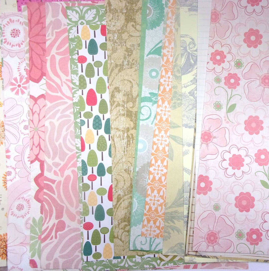 Mixed Patterned Paper - 25 Larger Pieces Around A4 Size. Variety Pack ...