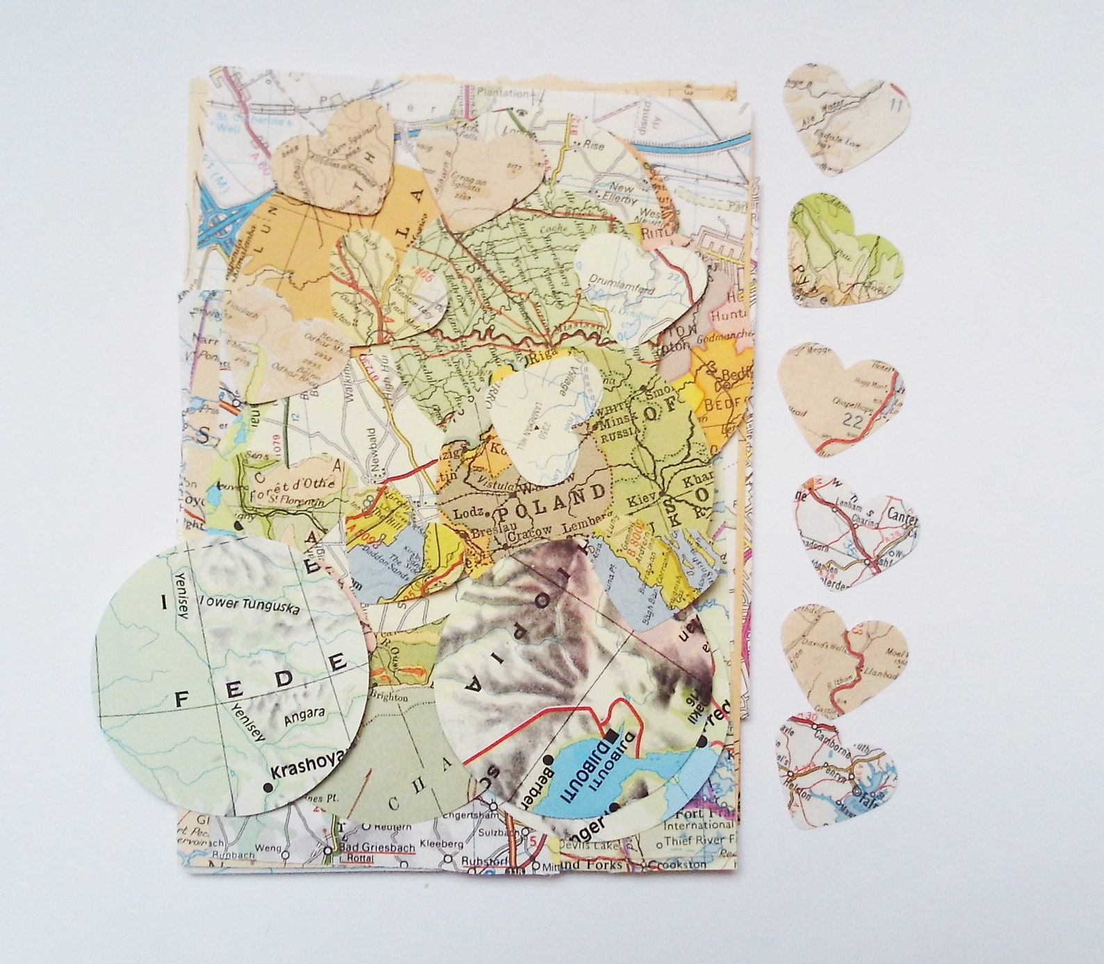 Vintage Maps Mixed Shape Scrap Paper Pack 50 Scraps 2 Inch - Etsy