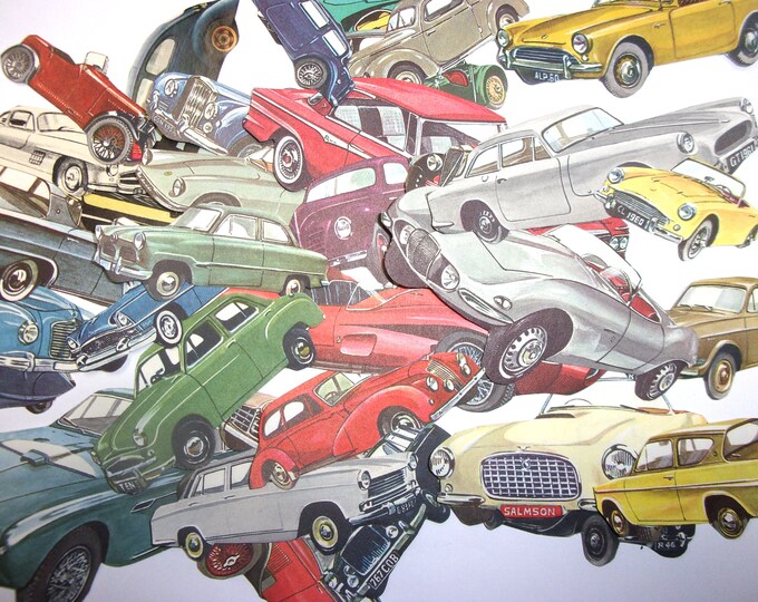 Die Cut Style Cars: 35 Vintage Paper Vehicles Hand Cut From Books ...