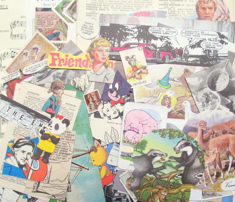 Paper ephemera pack: 100 mixed vintage pieces for scrapbook | Etsy