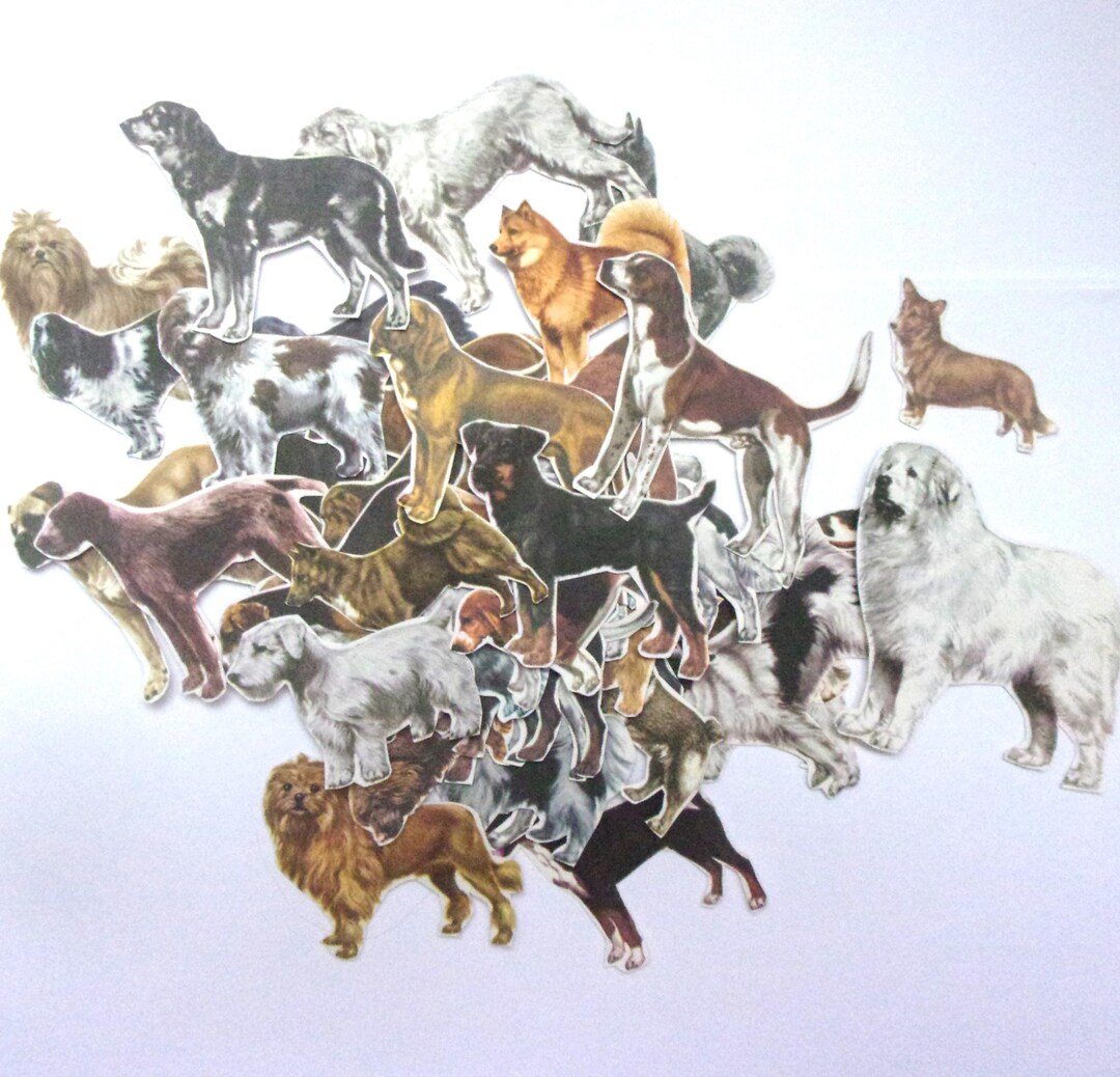 Vintage Dog Die Cuts: Pack of 50 Die Cut Style Embellishments of Dogs ...