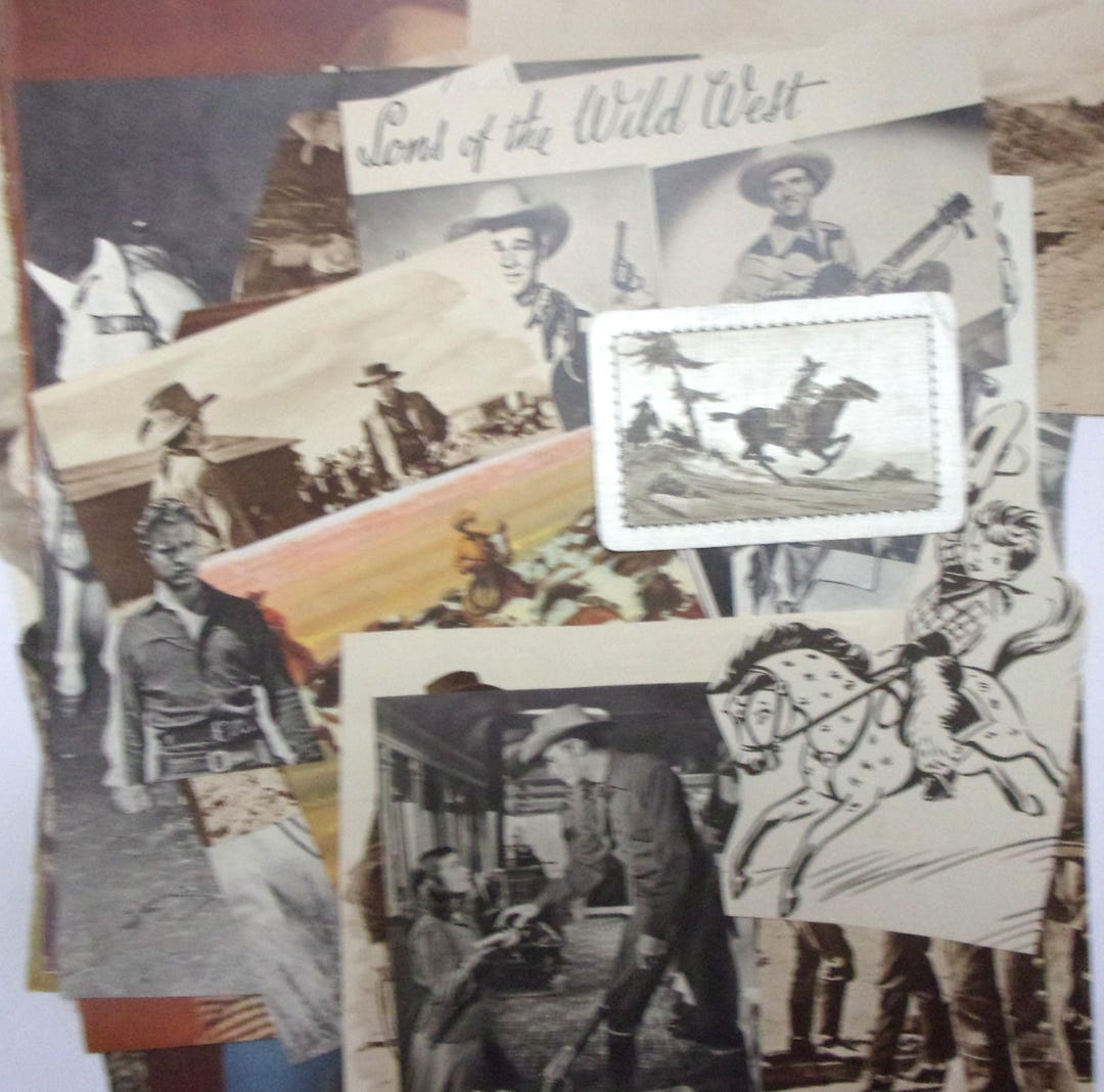 Vintage Cowboy and Western Themed Paper Ephemera Pack: 30 Pieces ...