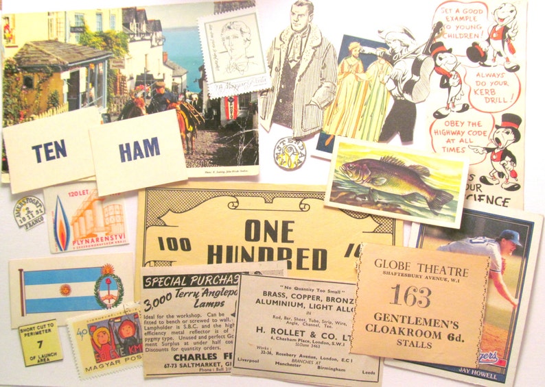 Small vintage paper ephemera pack: 20 mixed pieces for craft. | Etsy