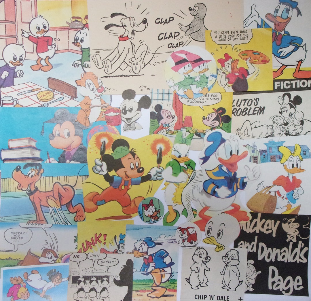 Small Disney Themed Paper Pack. 25 Pieces of Paper Ephemera From 1970s ...