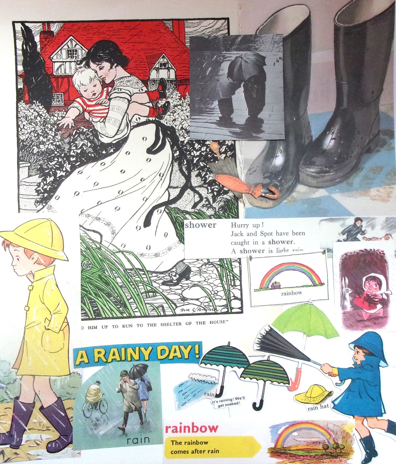 Rainy Day Themed Paper Craft Kit: 30 Vintage Paper Pieces - Etsy