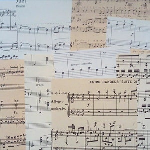 Vintage Music Paper Scrap Pack. 40 Small Old Paper Pieces. Lucky Dip ...