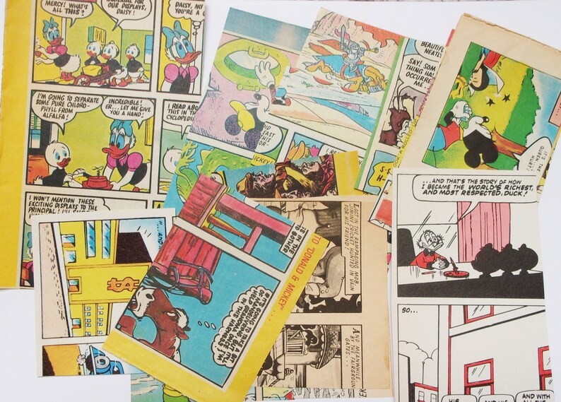 Disney Vintage Comic Book Paper Scrap Pack: 50 Assorted off - Etsy