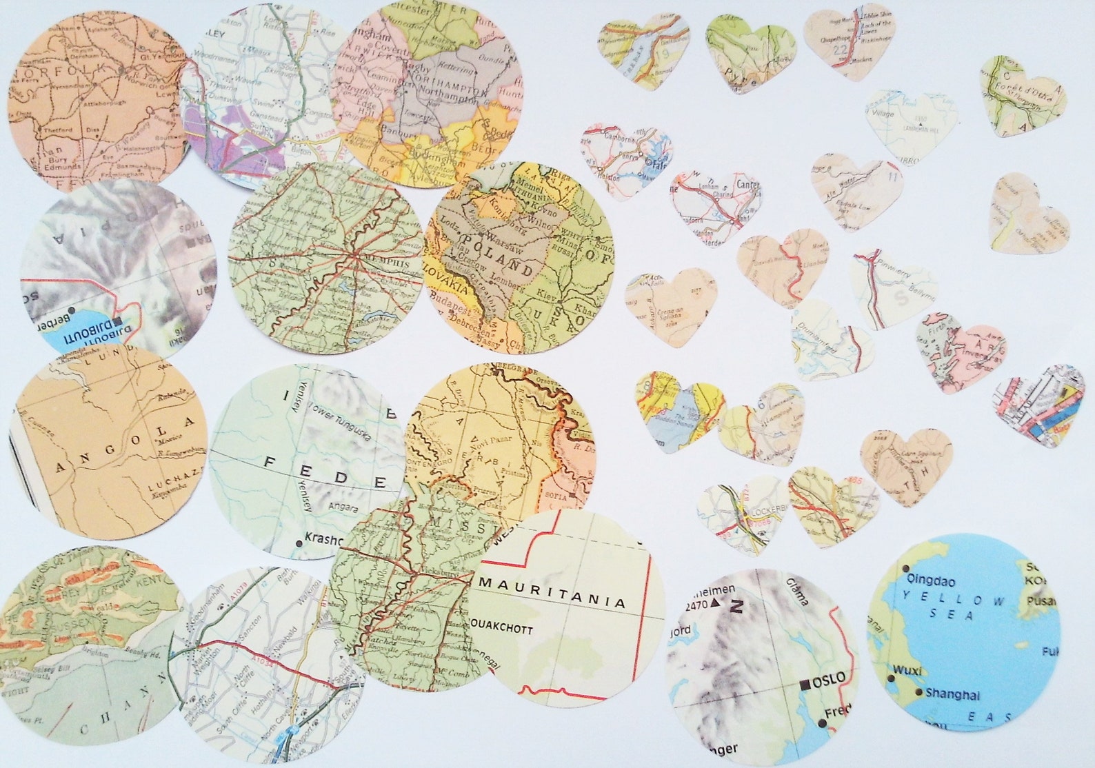 Vintage Maps Mixed Shape Scrap Paper Pack 50 Scraps 2 Inch - Etsy