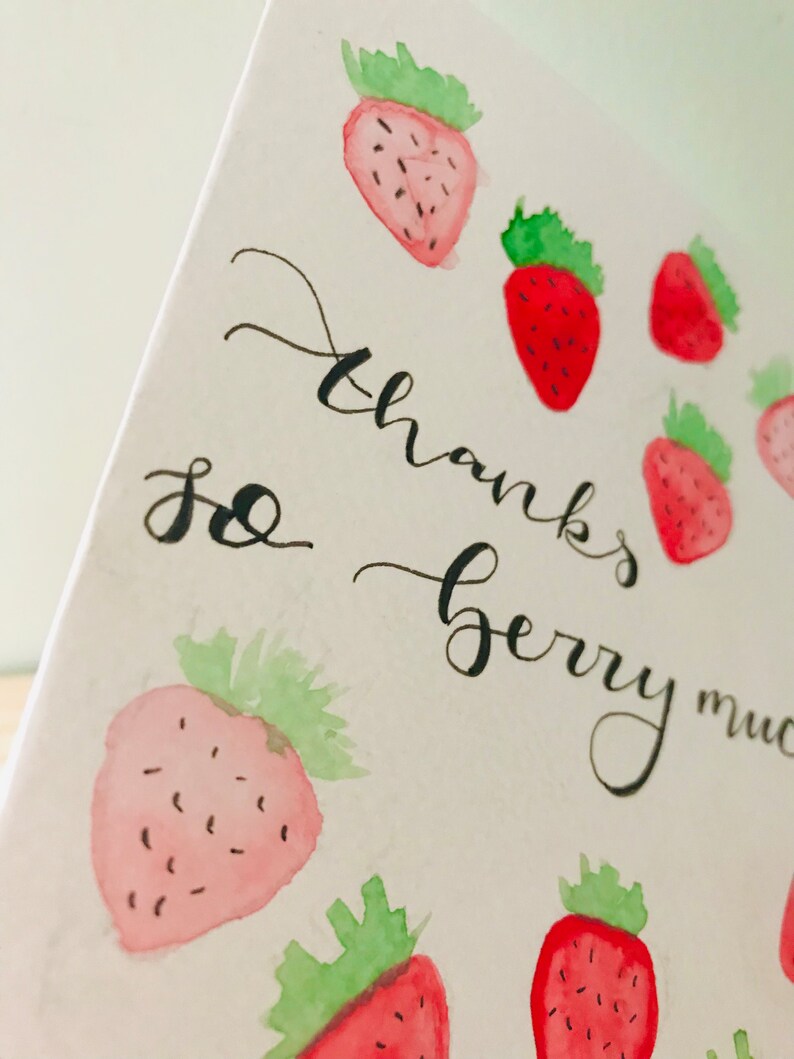 Sweet Strawberry “thanks so Berry Much” Card - Etsy