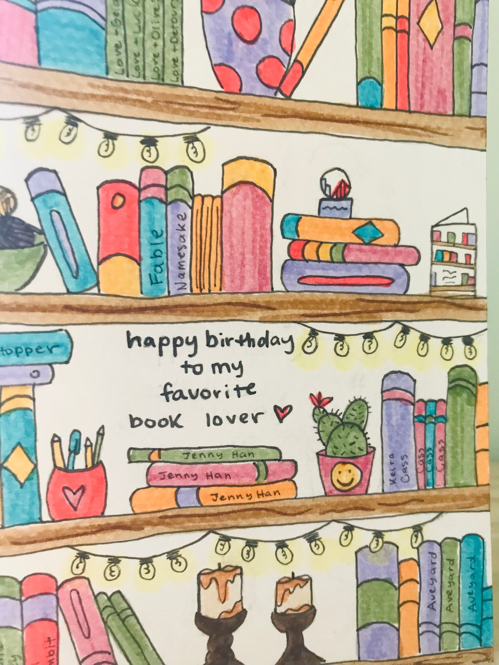 Book Lover’s Birthday Card Rainbow Shelves - Etsy