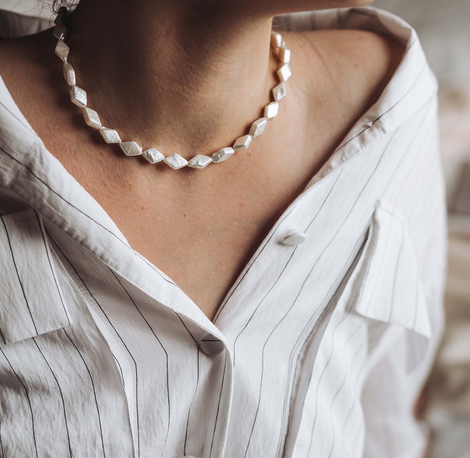 Pearl Choker Collier Mariage Collier de perles baroque | Etsy