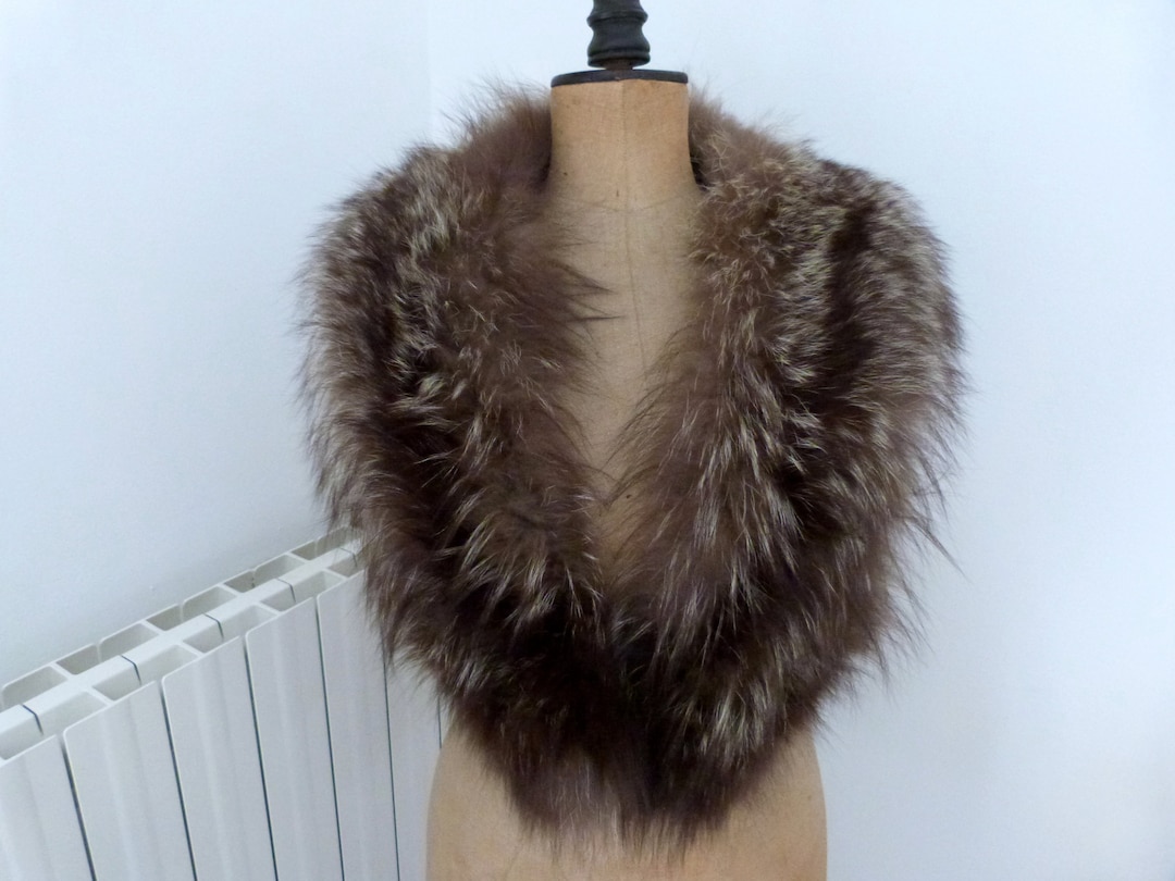 Antique Silver Fox Fur Pelt Scarf Wrap Stole Shrug French Antique Real ...