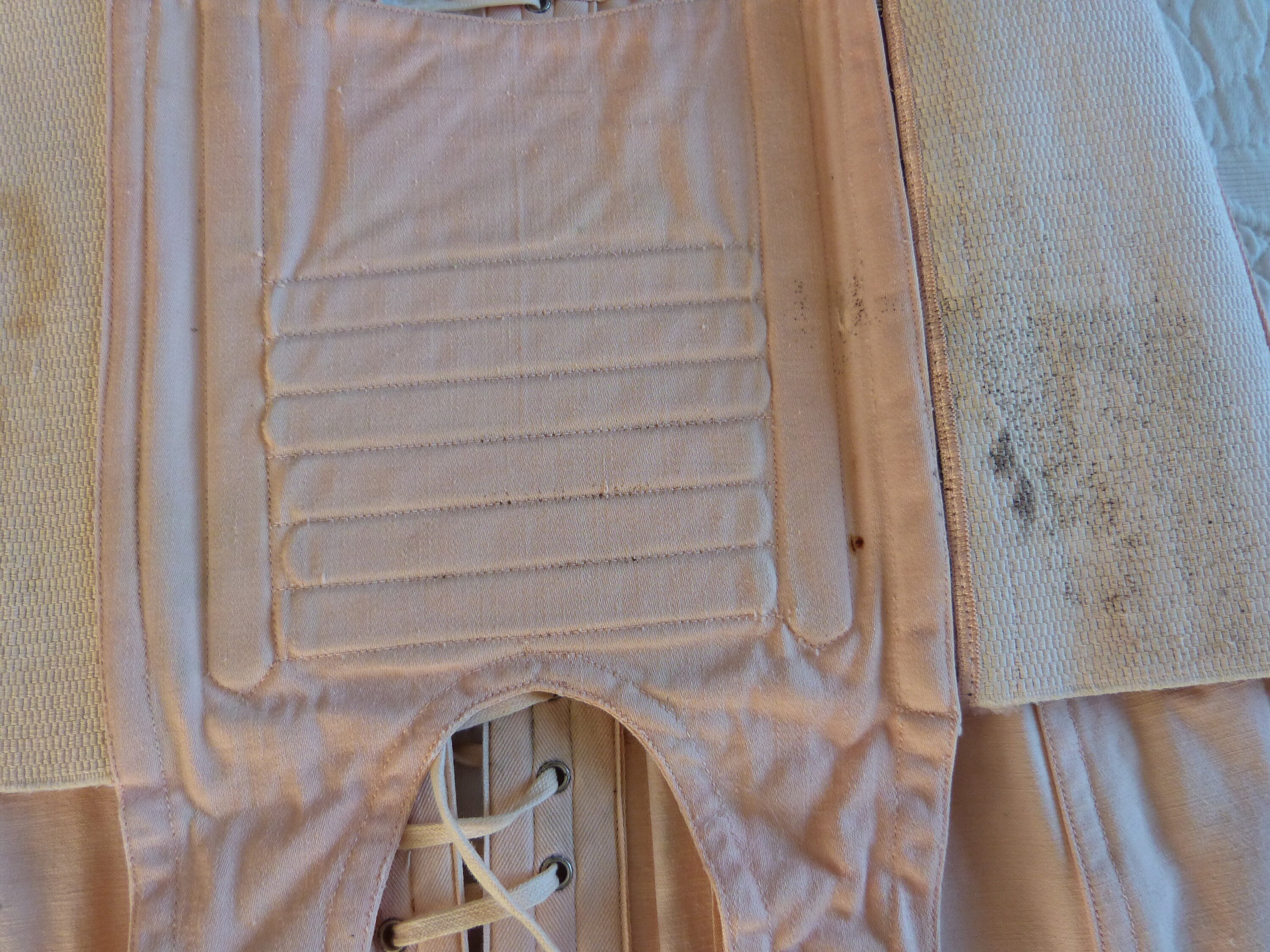 Antique French Stays Corset Garter W Bones Peach 1920s Lingerie, Boned ...