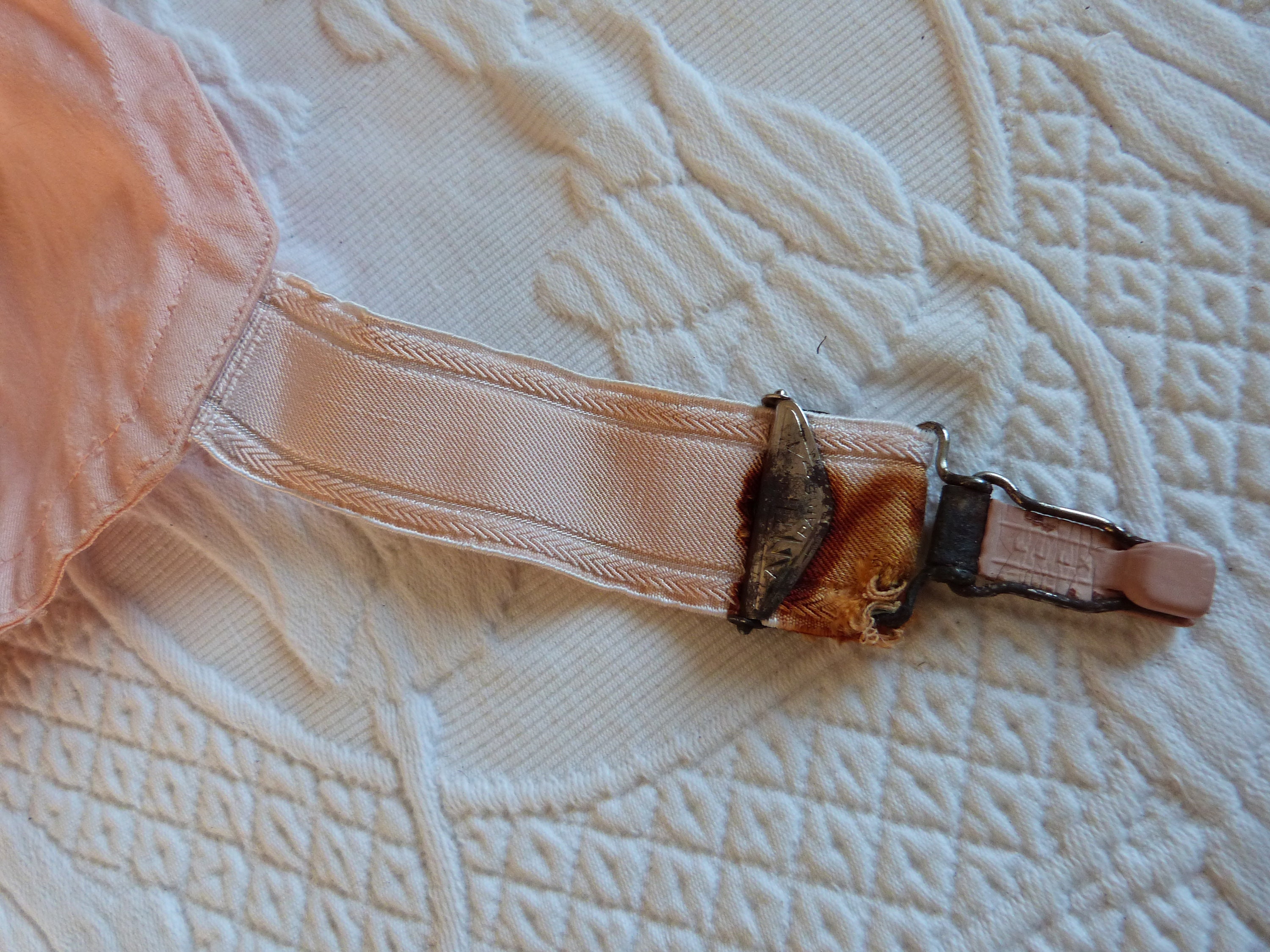 Antique French Stays Corset Garter W Bones Peach 1920s Lingerie, Boned ...
