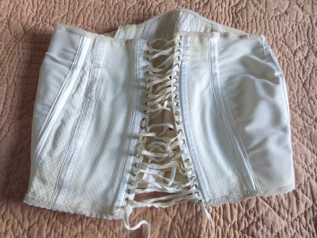 Vintage French White Boned Stays Corset Garter 1950s Lingerie, Vintage ...