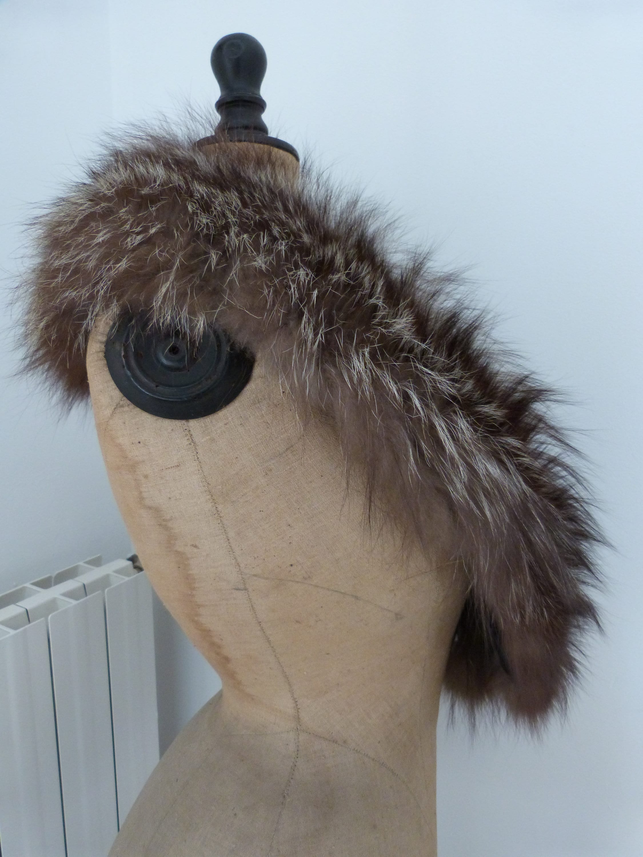 Antique Silver Fox Fur Pelt Scarf Wrap Stole Shrug French Antique Real ...