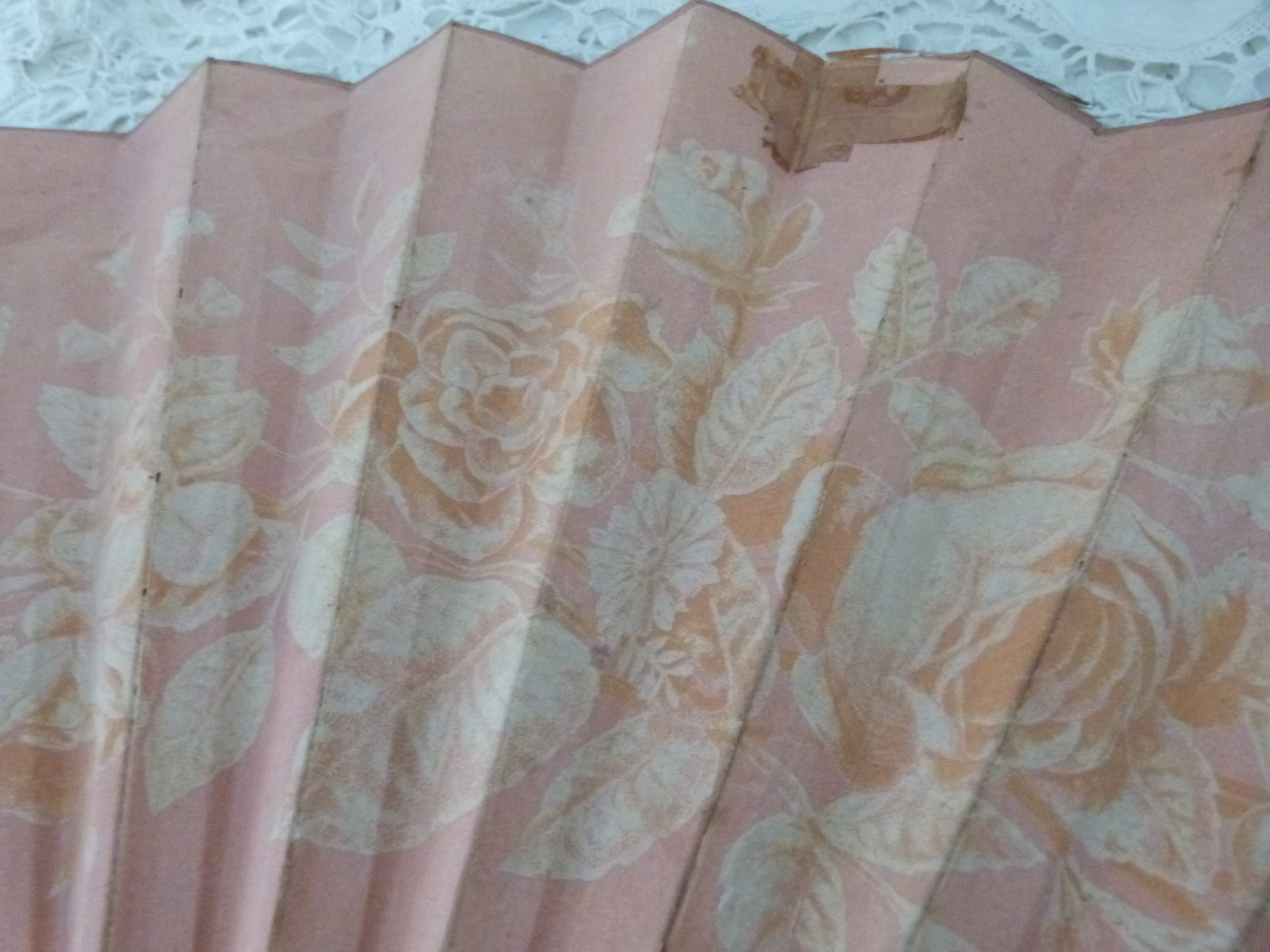 Antique Hand Fan 1900s Folding Fan French Paper W Musicians and Roses ...