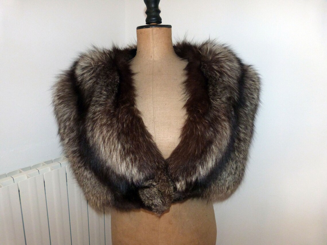 Antique Silver Fox Fur Pelt Cape Cope Wrap Stole Wrap Shrug - Etsy
