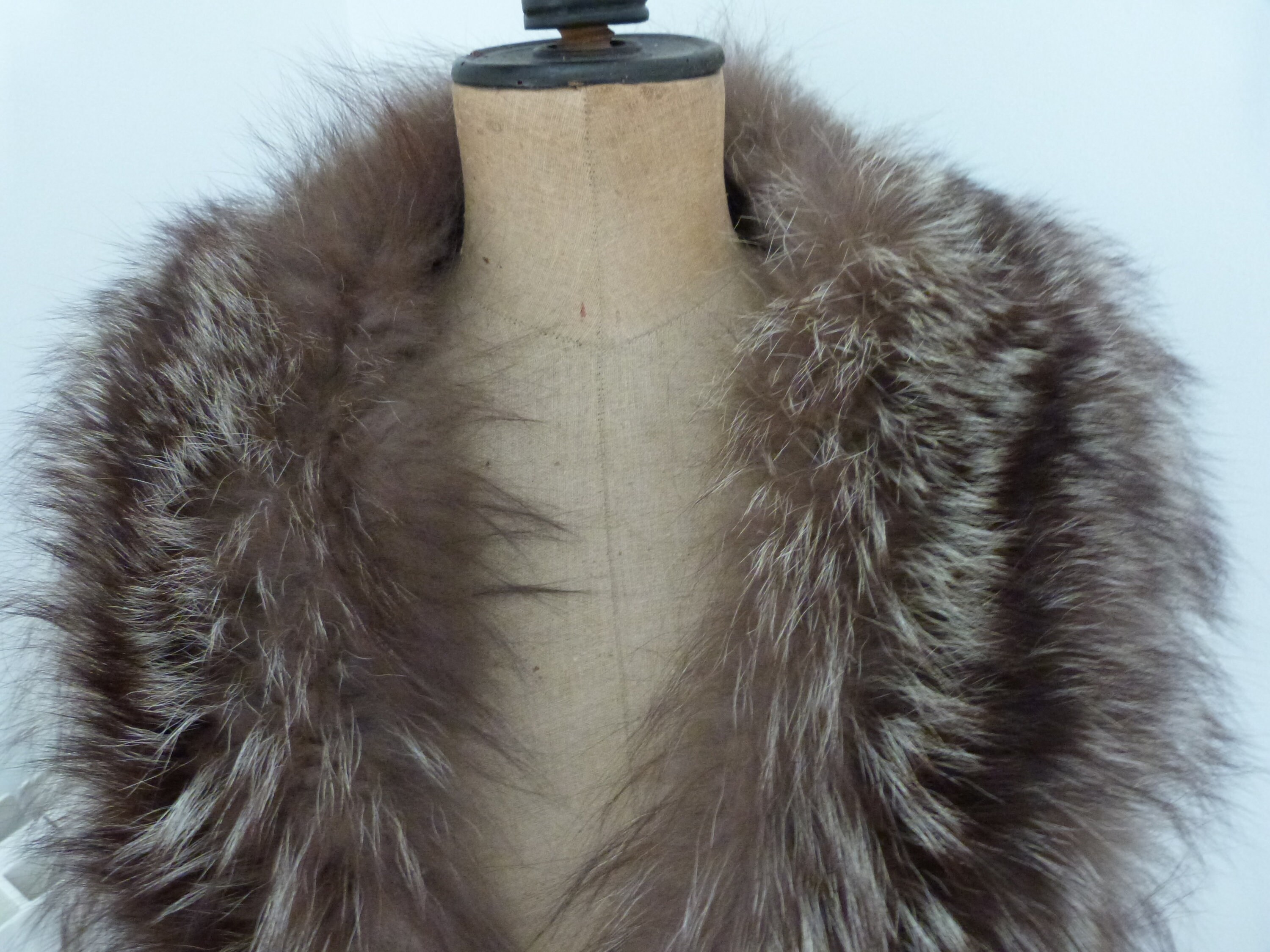 Antique Silver Fox Fur Pelt Scarf Wrap Stole Shrug French Antique Real ...