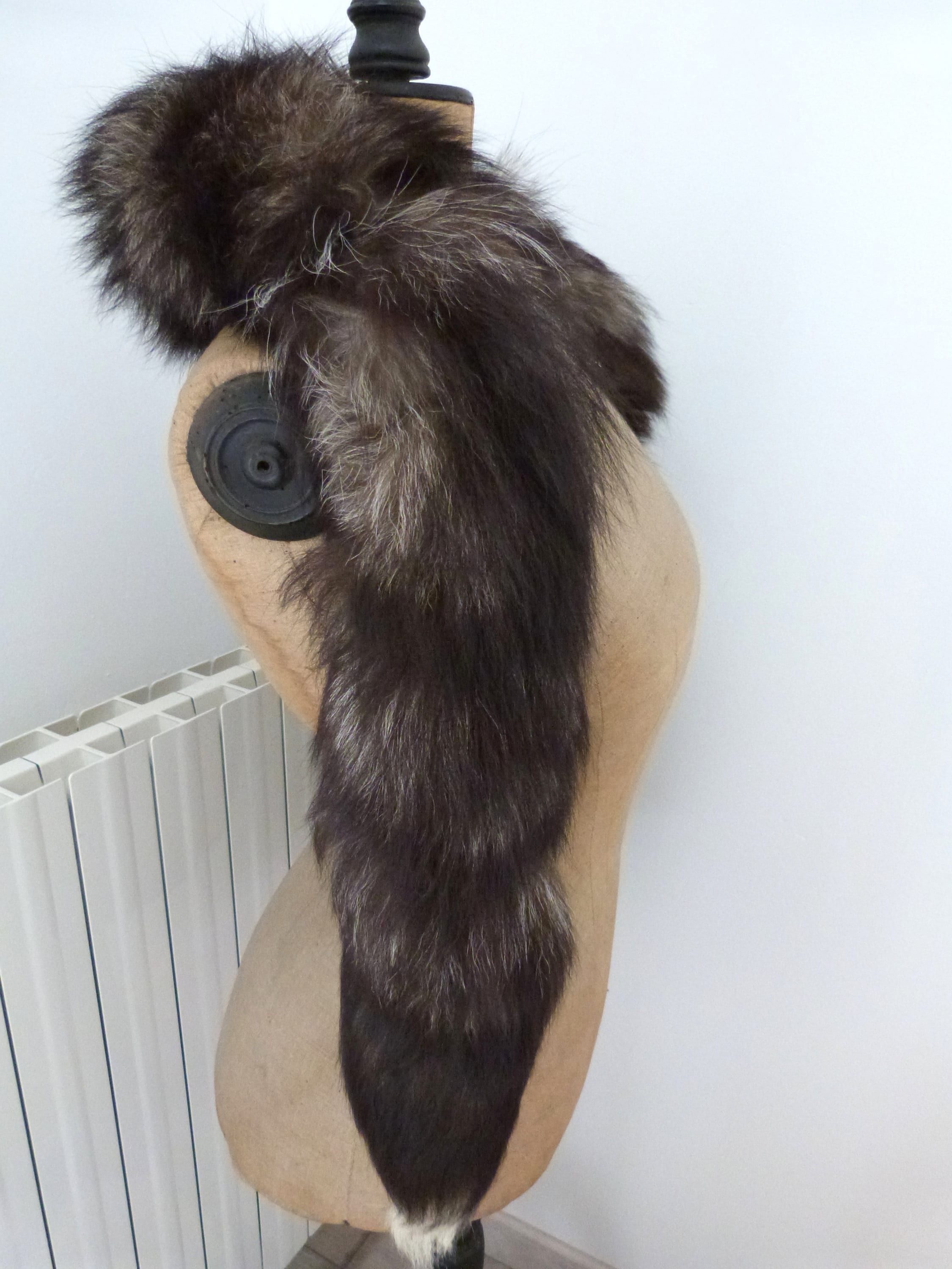 Antique Silver Fox Fur Pelt Scarf Wrap Stole Shrug French Antique Real ...