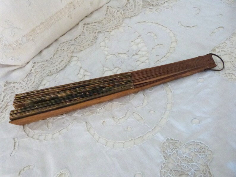 Antique Hand Fan 1900s Folding Fan French Paper W Musicians and Roses ...