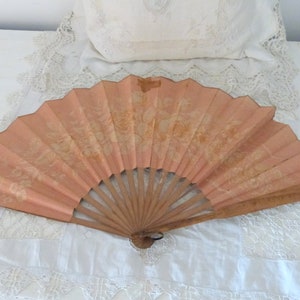 Antique Hand Fan 1900s Folding Fan French Paper W Musicians and Roses ...
