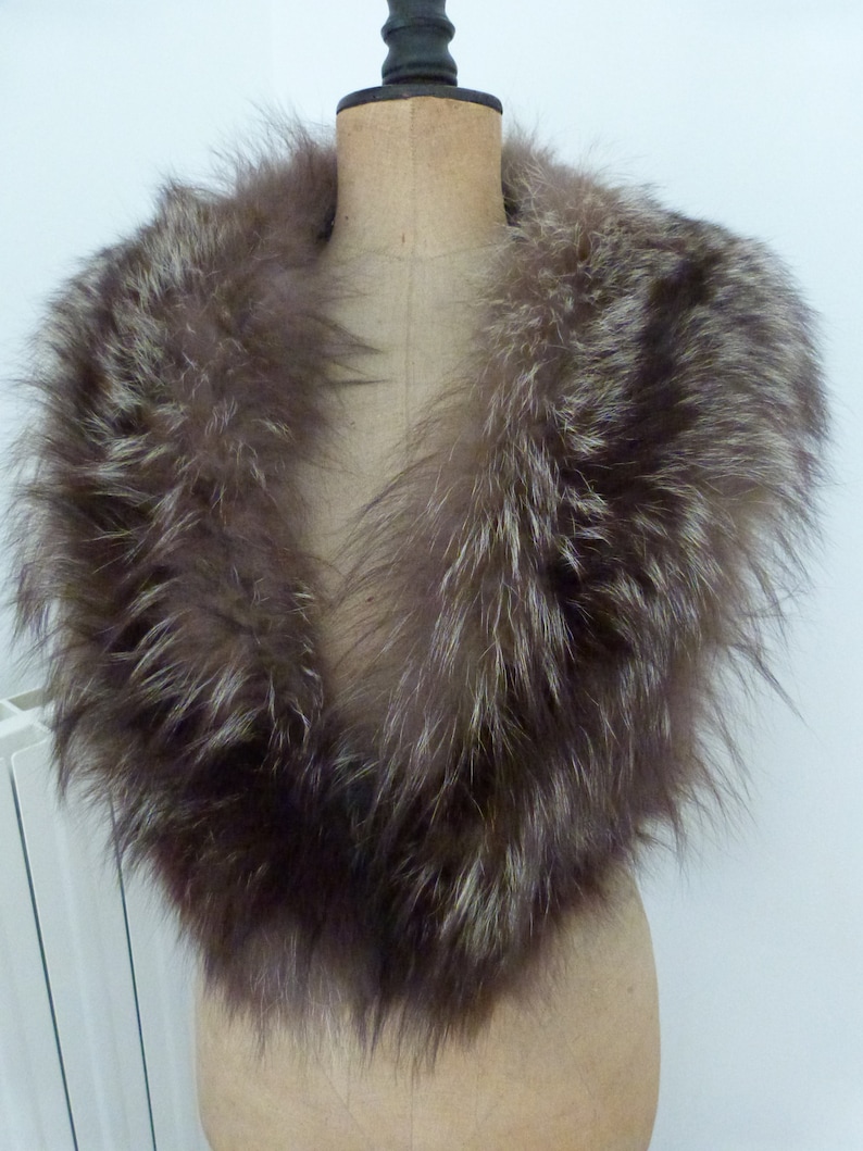Antique Silver Fox Fur Pelt Scarf Wrap Stole Shrug French Antique Real ...