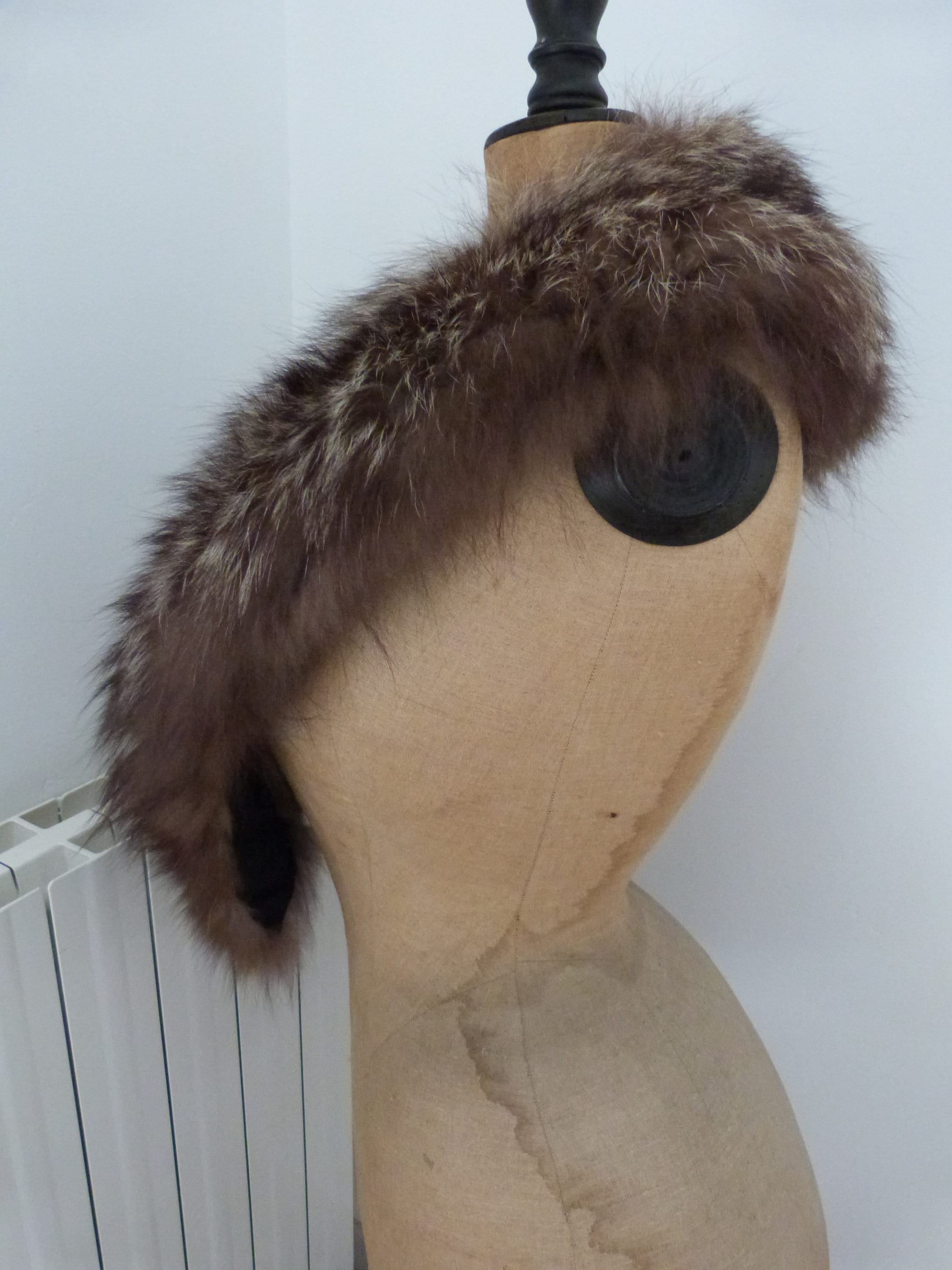 Antique Silver Fox Fur Pelt Scarf Wrap Stole Shrug French Antique Real ...