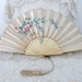 Antique Hand Fan 1800s Folding Fan French Chateau Hand Painted Silk W ...