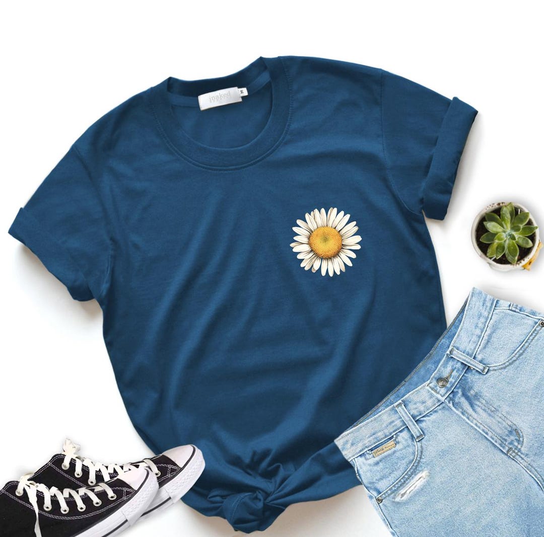 Daisy Flower Shirt Daisy Flower Graphic Shirt Daisy Pocket T-shirt High ...