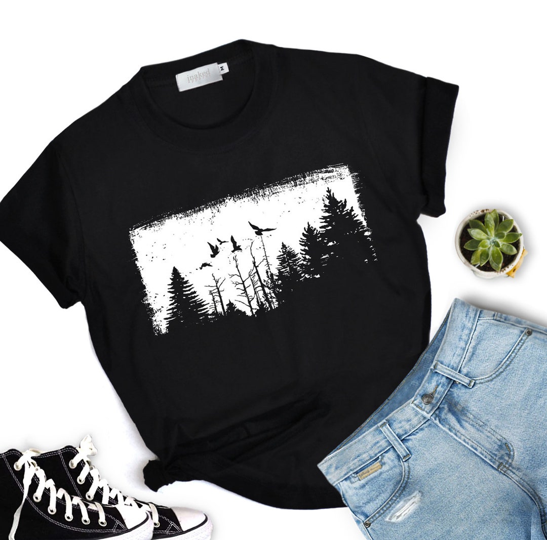 Forest Graphic T-shirt: Cotton Blend Backpacking Tee - Etsy UK