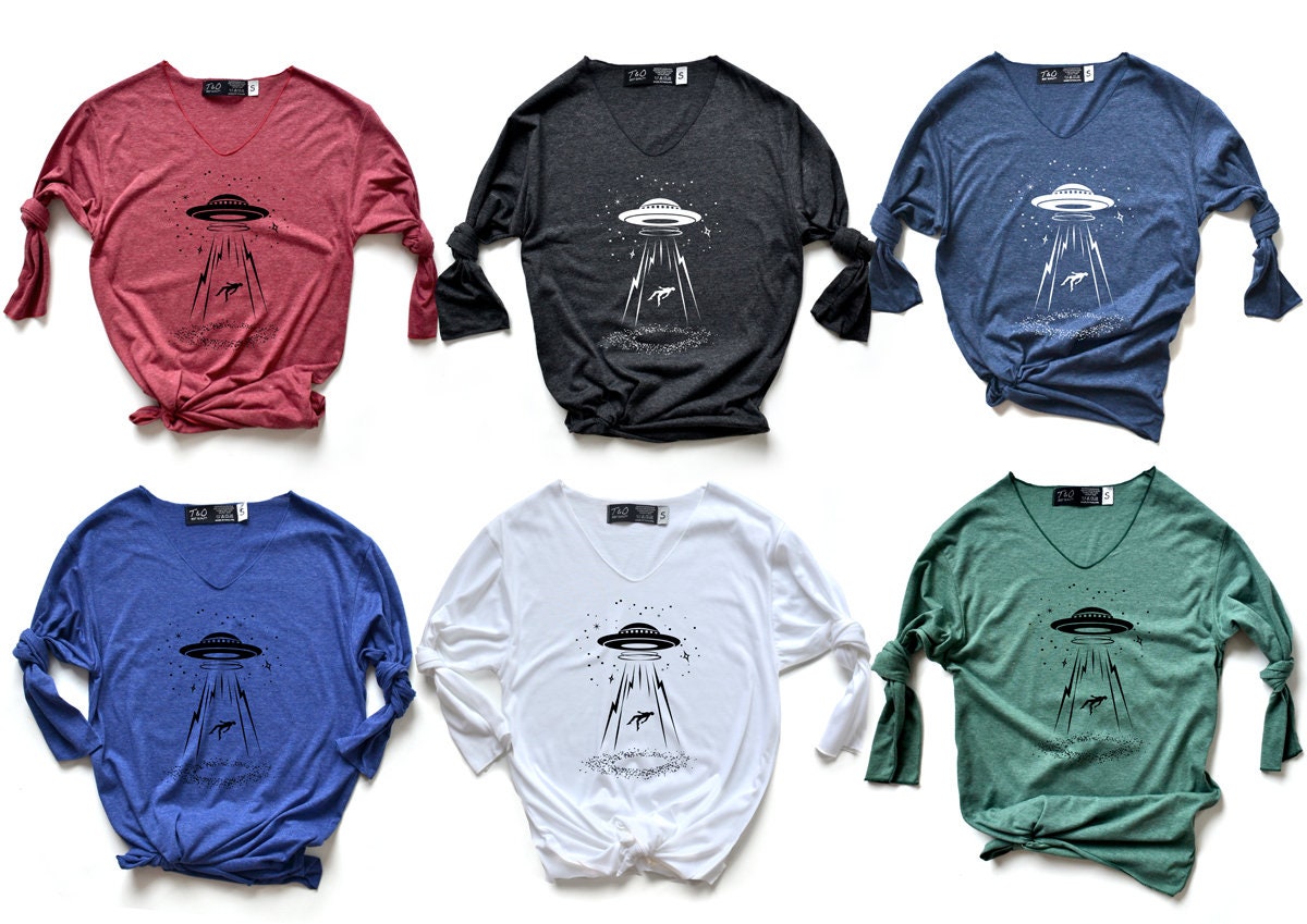 UFO Abduction Shirt Alien Shirt Alien Abduction T-Shirt Long | Etsy