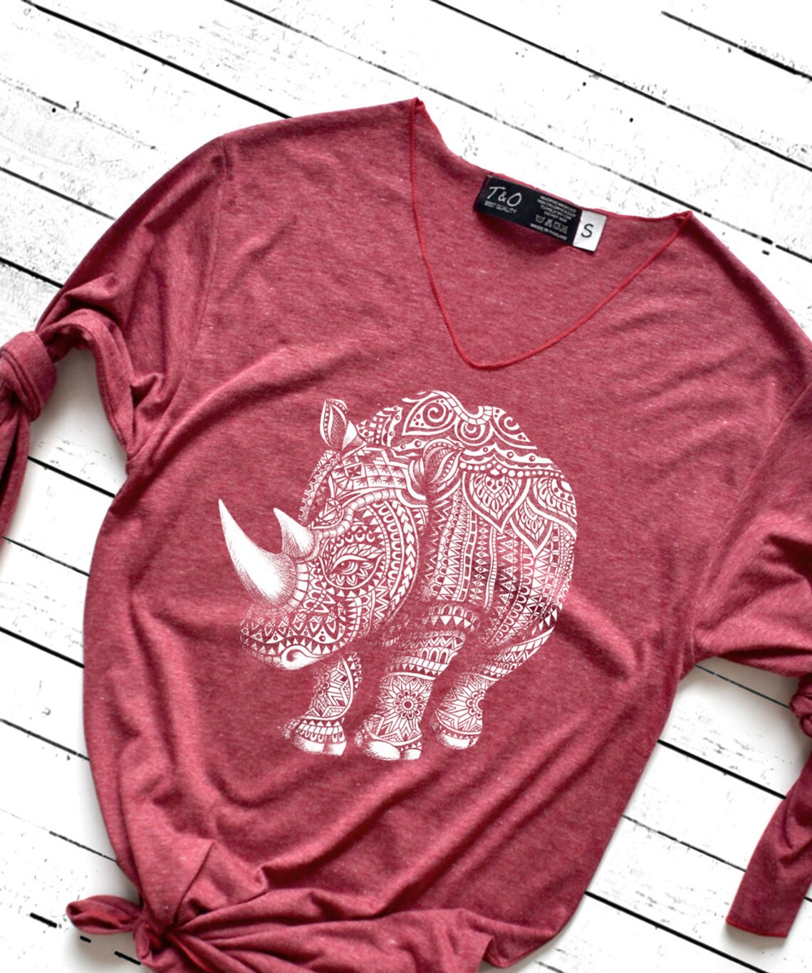 Rhino Shirt rhinoceros Shirt Rhino Zentangle graphic Shirt | Etsy