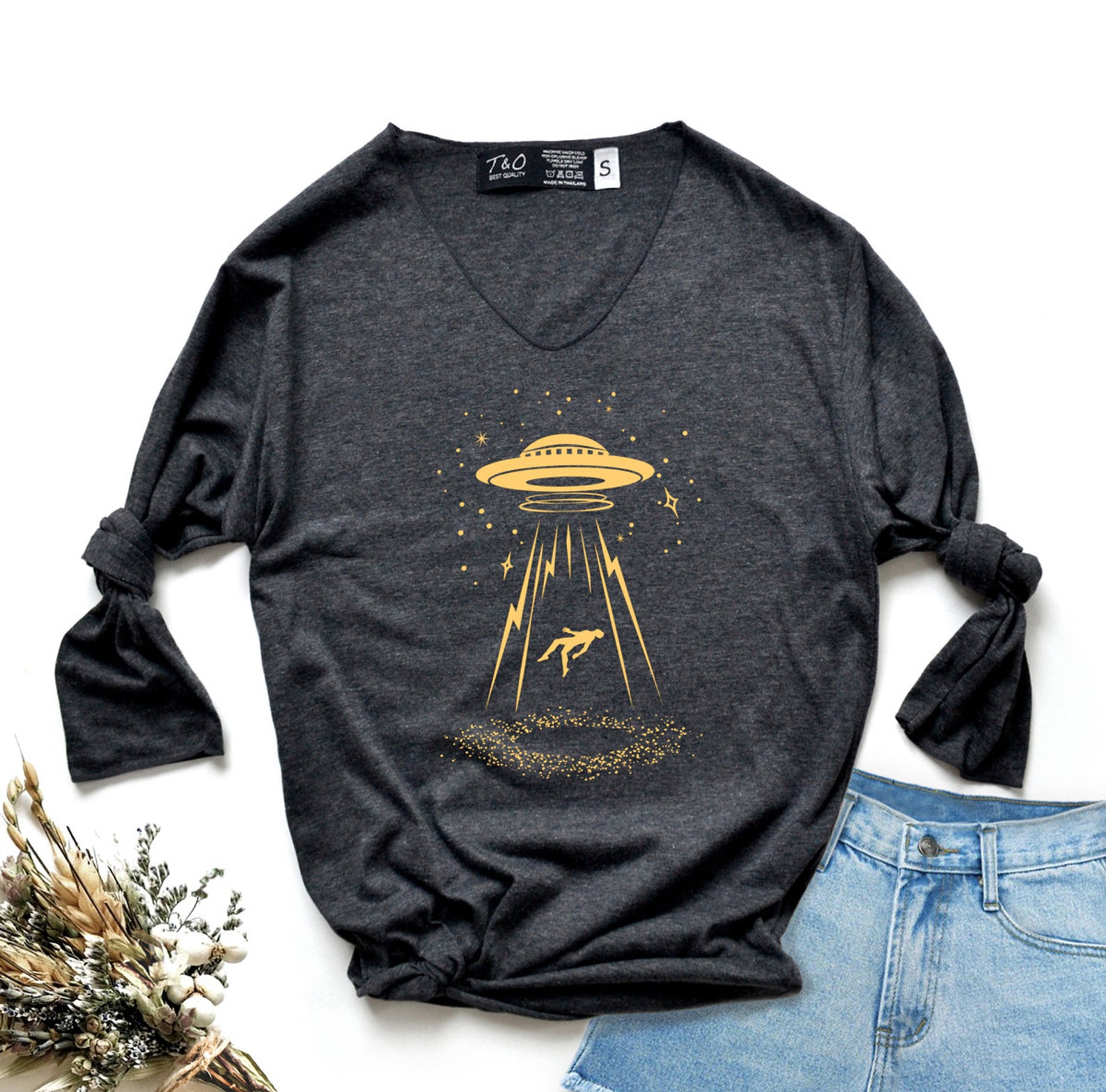 UFO Abduction Shirt Alien Shirt Alien Abduction T-shirt Long | Etsy