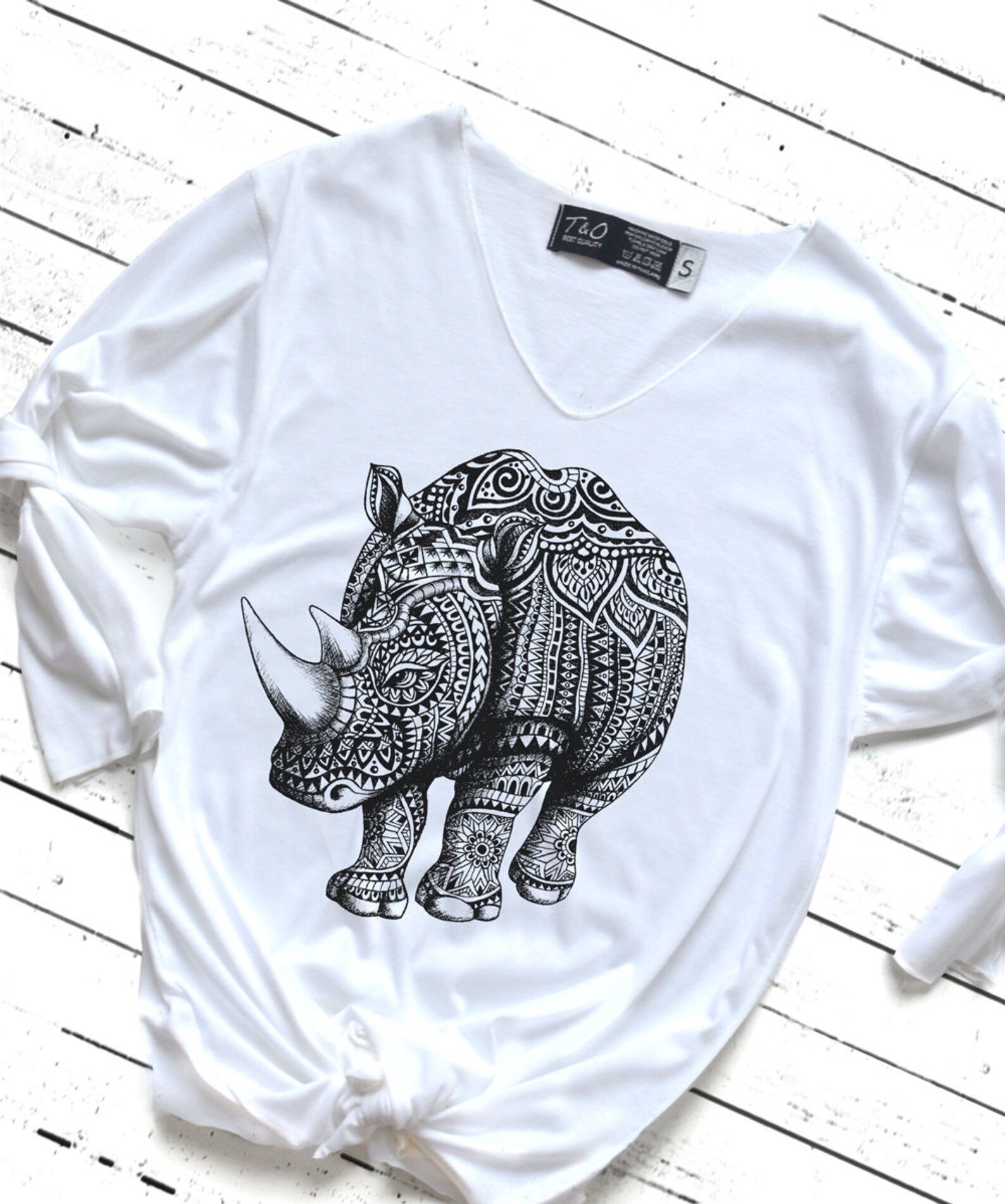 Rhino Shirt rhinoceros Shirt Rhino Zentangle graphic Shirt | Etsy