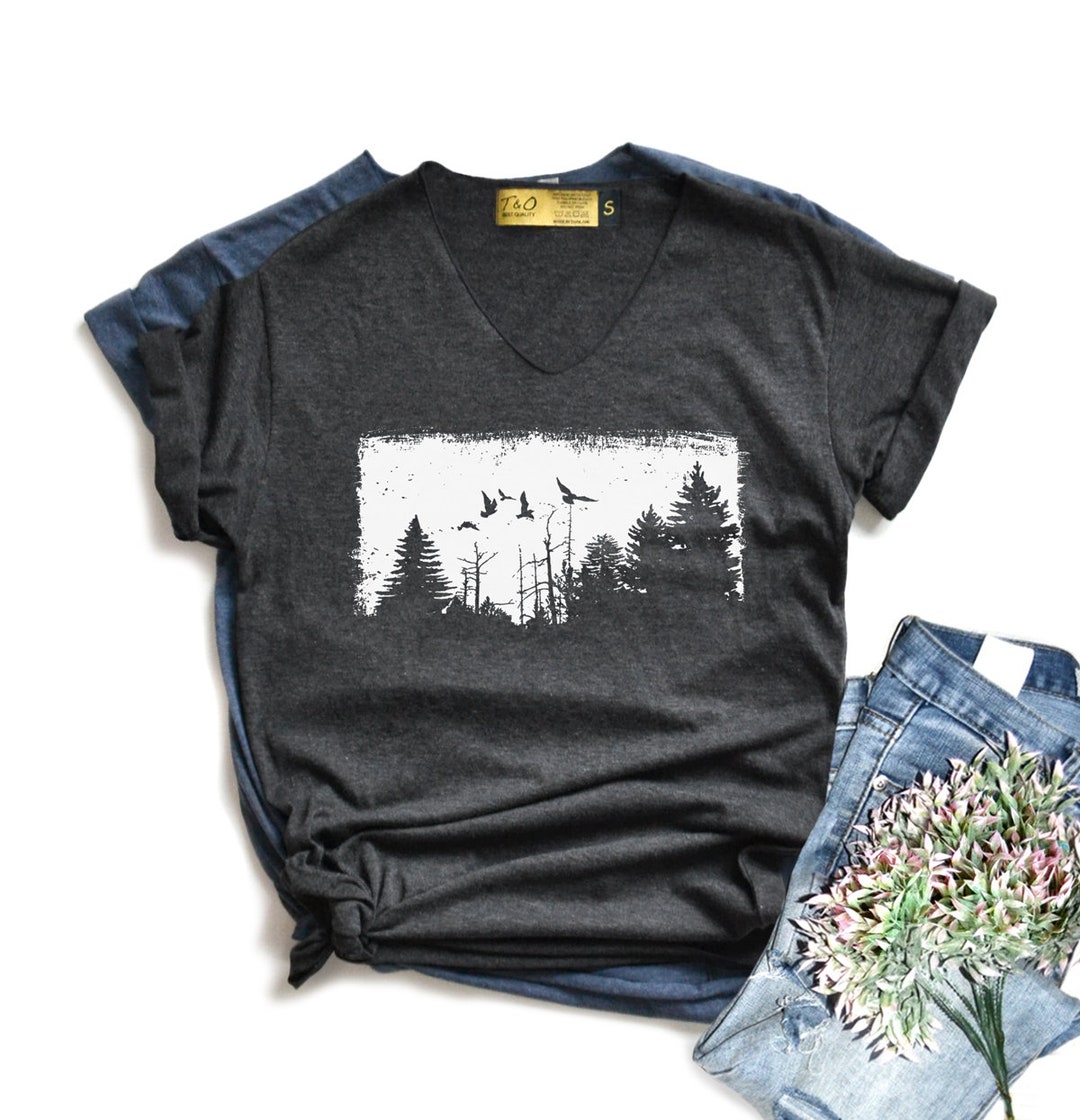 Forest Shirt Hiking Shirt Adventure Shirt Pine Tree Shirt - Etsy
