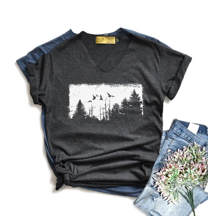 Forest Shirt Hiking Shirt Adventure Shirt Pine Tree Shirt - Etsy