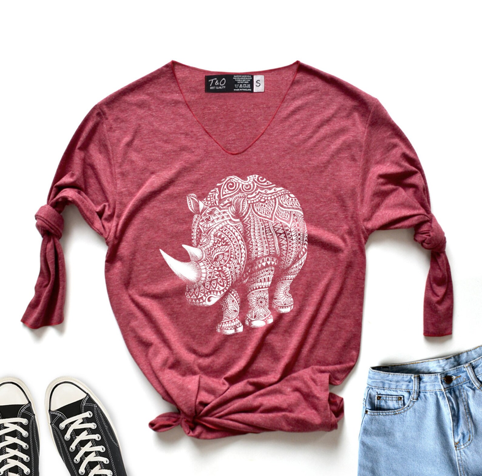 Rhino Shirt Rhinoceros Shirt Rhino Zentangle Graphic Shirt | Etsy