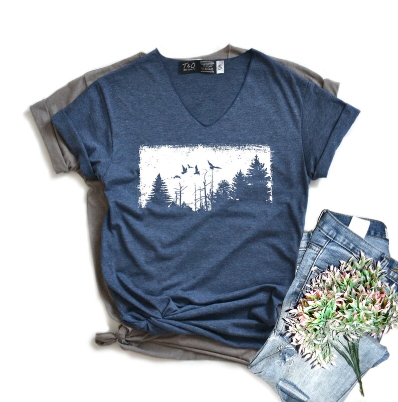 Forest Shirt Hiking Shirt Adventure shirt pine tree shirt | Etsy