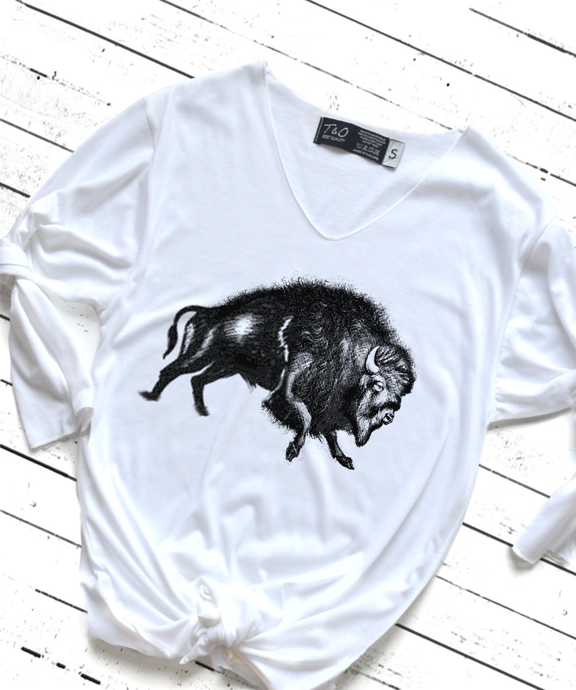 Bison Shirt Bison buffalo Shirt T-Shirt Long Sleeve High | Etsy