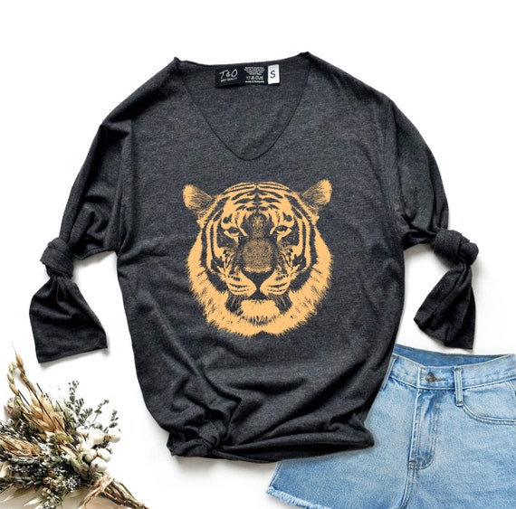Tiger Shirt Tiger Face Shirt Tiger Graphic T-shirt Long Sleeve | Etsy