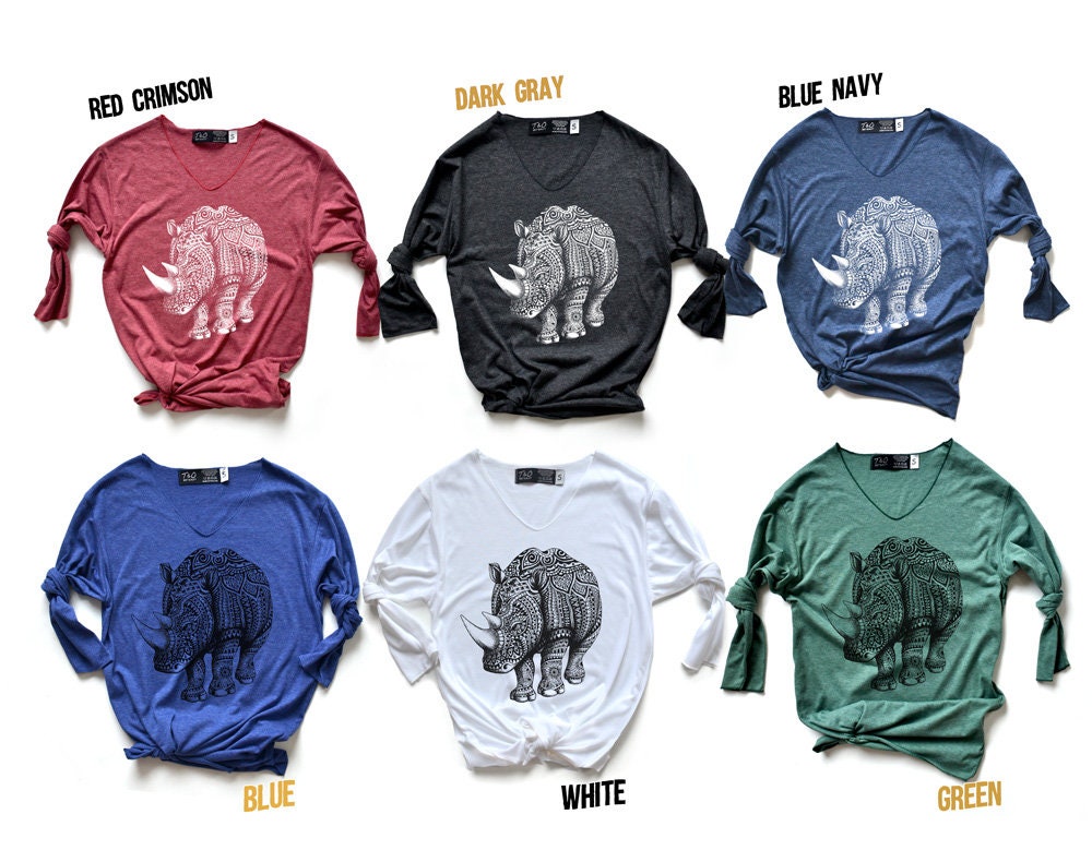 Rhino Shirt rhinoceros Shirt Rhino Zentangle graphic Shirt | Etsy