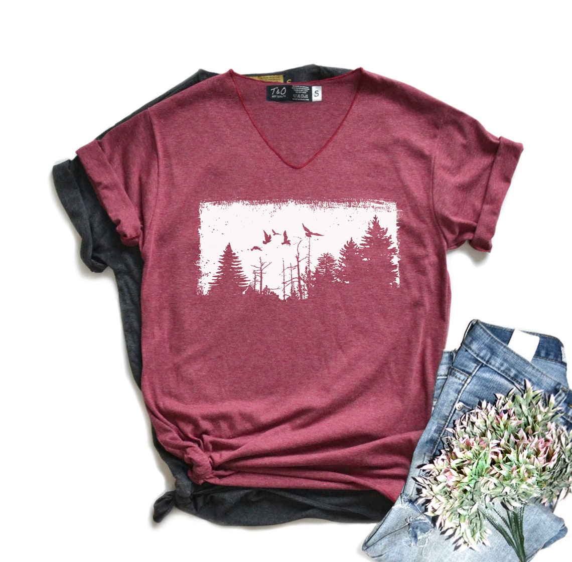 Forest Shirt Hiking Shirt Adventure Shirt Pine Tree Shirt - Etsy
