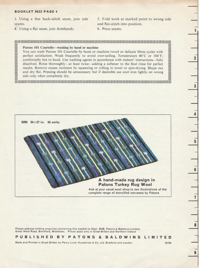 1960's Knitting Pattern Original Vintage Pattern Roll - Etsy